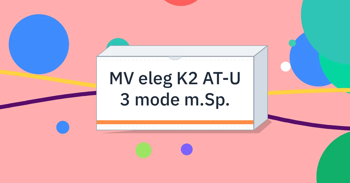 Symbolbild: Packung mit der Aufschrift MV eleg K2 AT-U 3 mode m.Sp. (PZN 04542850) – Verfügbarkeit und Bezug in Apotheken in Frankfurt am Main
