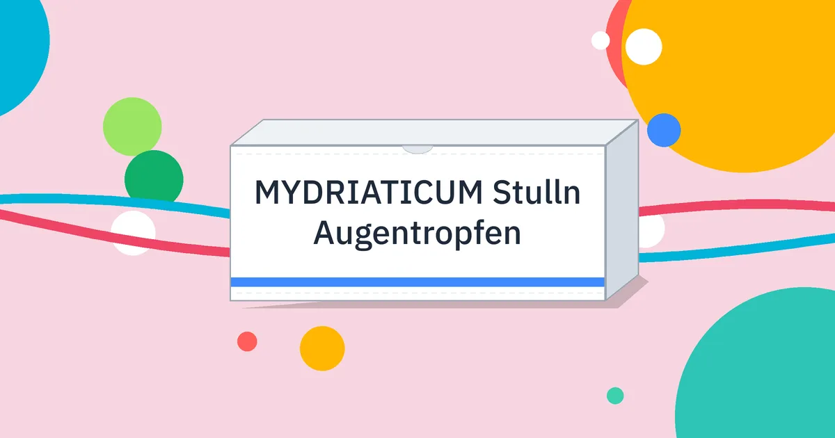 Symbolbild: Packung mit der Aufschrift MYDRIATICUM Stulln Augentropfen (PZN 01875775) – Verfügbarkeit und Bezug in Apotheken in Frankfurt am Main