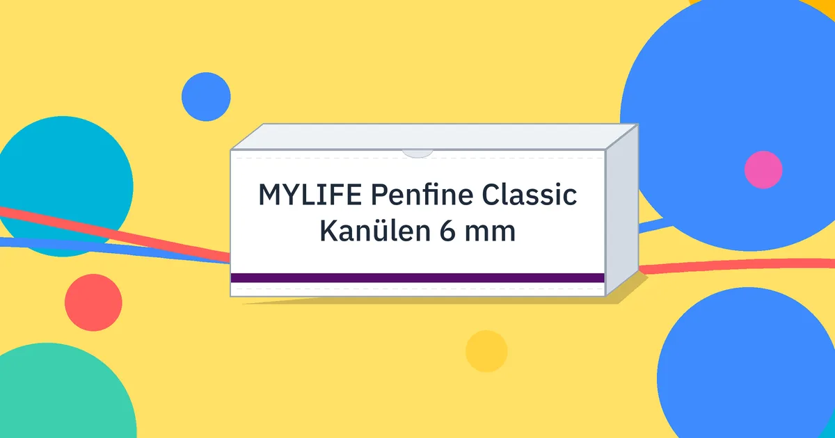 Symbolbild: Packung mit der Aufschrift MYLIFE Penfine Classic Kanülen 6 mm (PZN 08527190) – Verfügbarkeit und Bezug in Apotheken in Frankfurt am Main