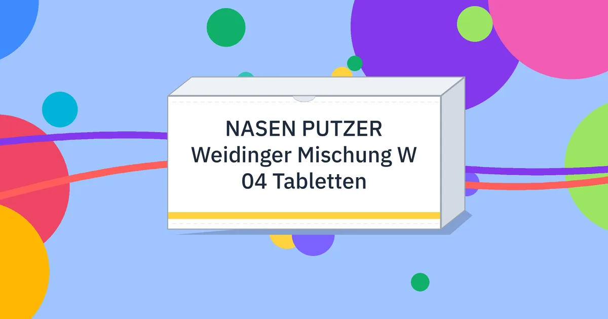 Symbolbild: Packung mit der Aufschrift NASEN PUTZER Weidinger Mischung W 04 Tabletten (PZN 13867479) – Verfügbarkeit und Bezug in Apotheken in Frankfurt am Main