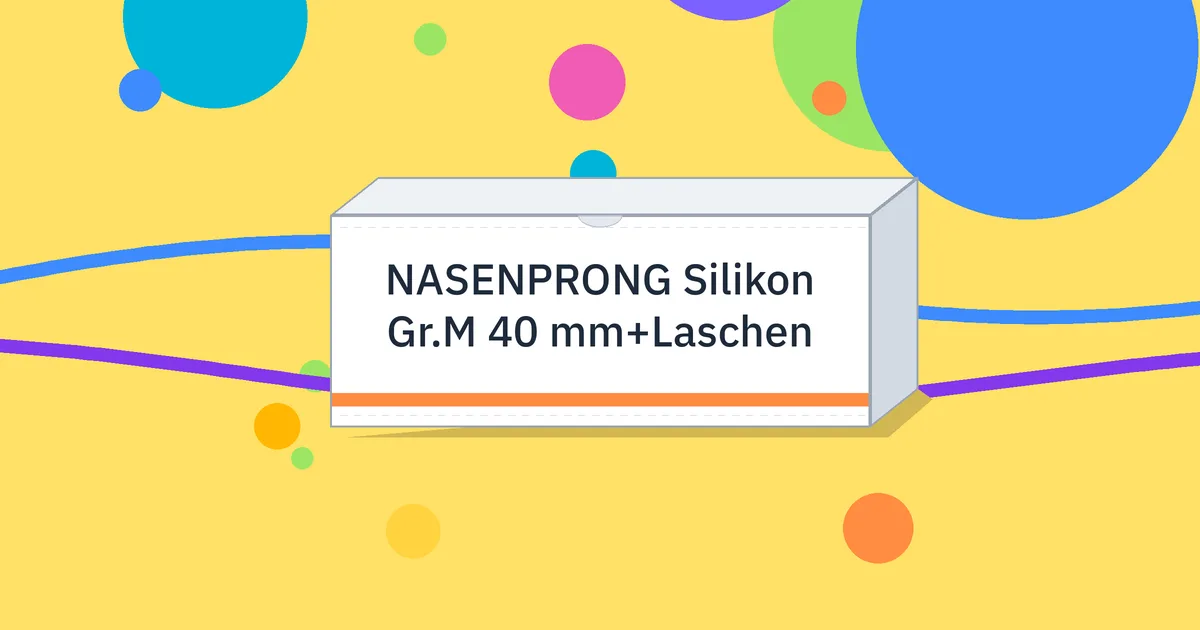 Symbolbild: Packung mit der Aufschrift NASENPRONG Silikon Gr.M 40 mm+Laschen (PZN 02831001) – Verfügbarkeit und Bezug in Apotheken in Frankfurt am Main