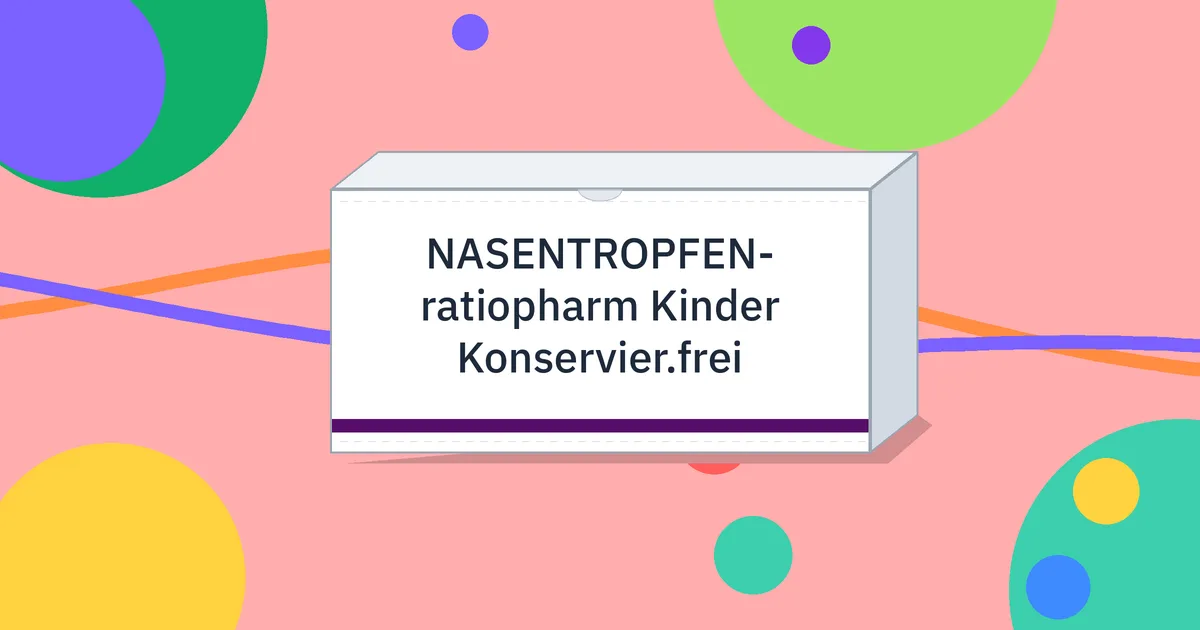 Symbolbild: Packung mit der Aufschrift NASENTROPFEN-ratiopharm Kinder Konservier.frei (PZN 05006059) – Verfügbarkeit und Bezug in Apotheken in Frankfurt am Main