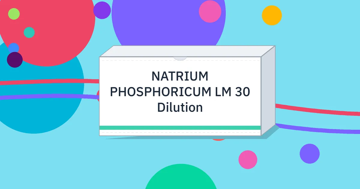 Symbolbild: Packung mit der Aufschrift NATRIUM PHOSPHORICUM LM 30 Dilution (PZN 08846179) – Verfügbarkeit und Bezug in Apotheken in Frankfurt am Main