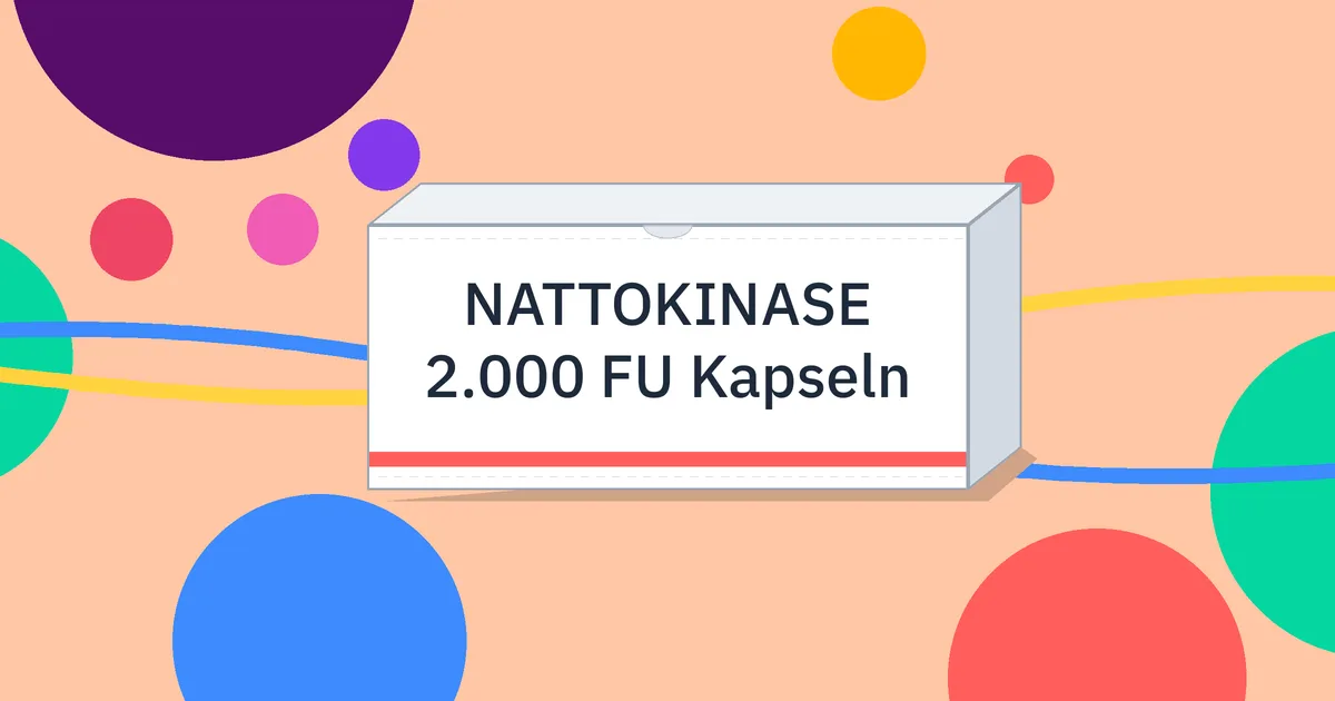 Symbolbild: Packung mit der Aufschrift NATTOKINASE 2.000 FU Kapseln (PZN 20547634) – Verfügbarkeit und Bezug in Apotheken in Frankfurt am Main
