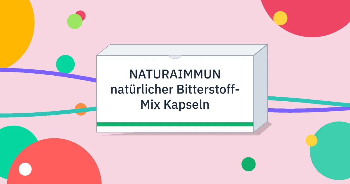 Symbolbild: Packung mit der Aufschrift NATURAIMMUN natürlicher Bitterstoff-Mix Kapseln (PZN 18451944) – Verfügbarkeit und Bezug in Apotheken in Frankfurt am Main
