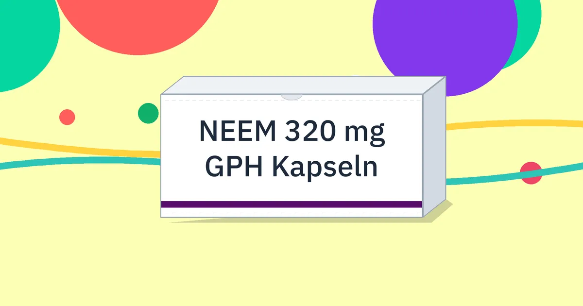 Symbolbild: Packung mit der Aufschrift NEEM 320 mg GPH Kapseln (PZN 10098081) – Verfügbarkeit und Bezug in Apotheken in Frankfurt am Main
