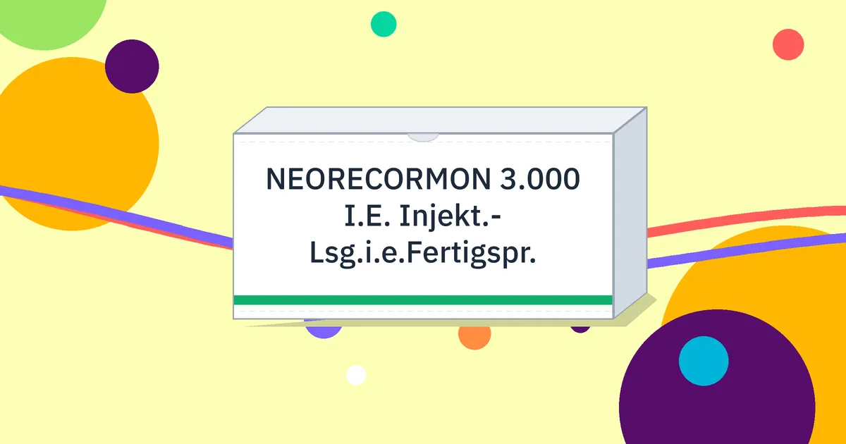 Symbolbild: Packung mit der Aufschrift NEORECORMON 3.000 I.E. Injekt.-Lsg.i.e.Fertigspr. (PZN 08778087) – Verfügbarkeit und Bezug in Apotheken in Frankfurt am Main