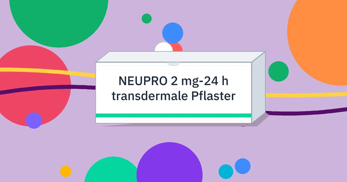 Symbolbild: Packung mit der Aufschrift NEUPRO 2 mg-24 h transdermale Pflaster (PZN 19196454) – Verfügbarkeit und Bezug in Apotheken in Frankfurt am Main