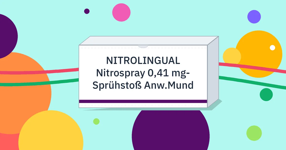 Symbolbild: Packung mit der Aufschrift NITROLINGUAL Nitrospray 0,41 mg-Sprühstoß Anw.Mund (PZN 19075093) – Verfügbarkeit und Bezug in Apotheken in Frankfurt am Main
