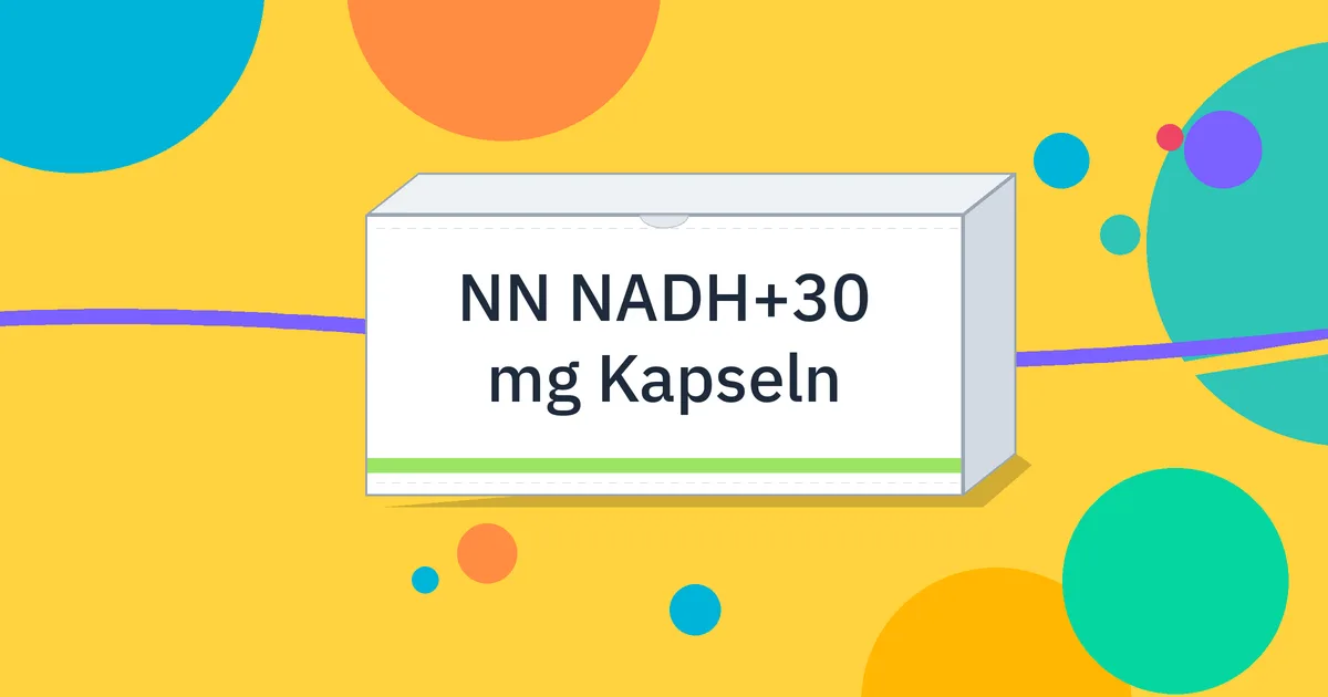Symbolbild: Packung mit der Aufschrift NN NADH+30 mg Kapseln (PZN 15321856) – Verfügbarkeit und Bezug in Apotheken in Frankfurt am Main