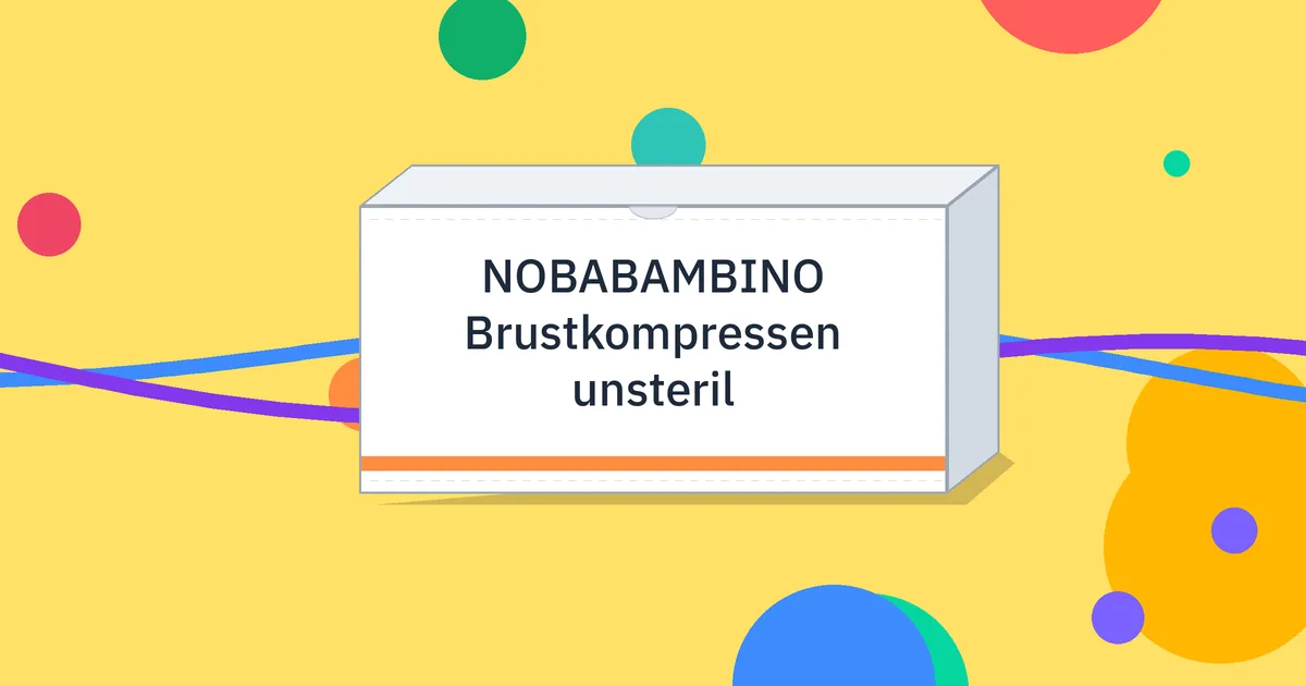 Symbolbild: Packung mit der Aufschrift NOBABAMBINO Brustkompressen unsteril (PZN 07098232) – Verfügbarkeit und Bezug in Apotheken in Frankfurt am Main