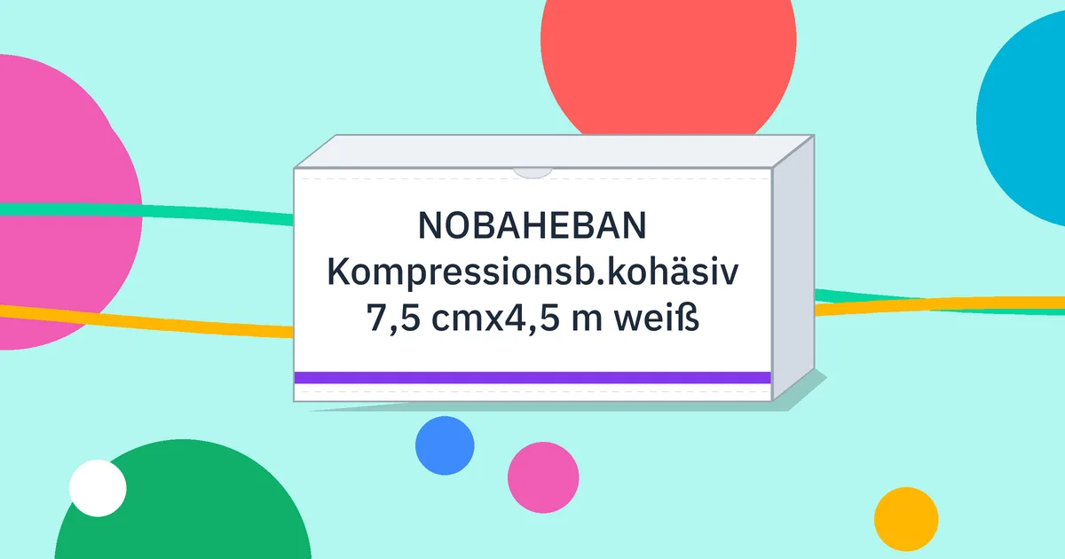 Symbolbild: Packung mit der Aufschrift NOBAHEBAN Kompressionsb.kohäsiv 7,5 cmx4,5 m weiß (PZN 02709352) – Verfügbarkeit und Bezug in Apotheken in Frankfurt am Main