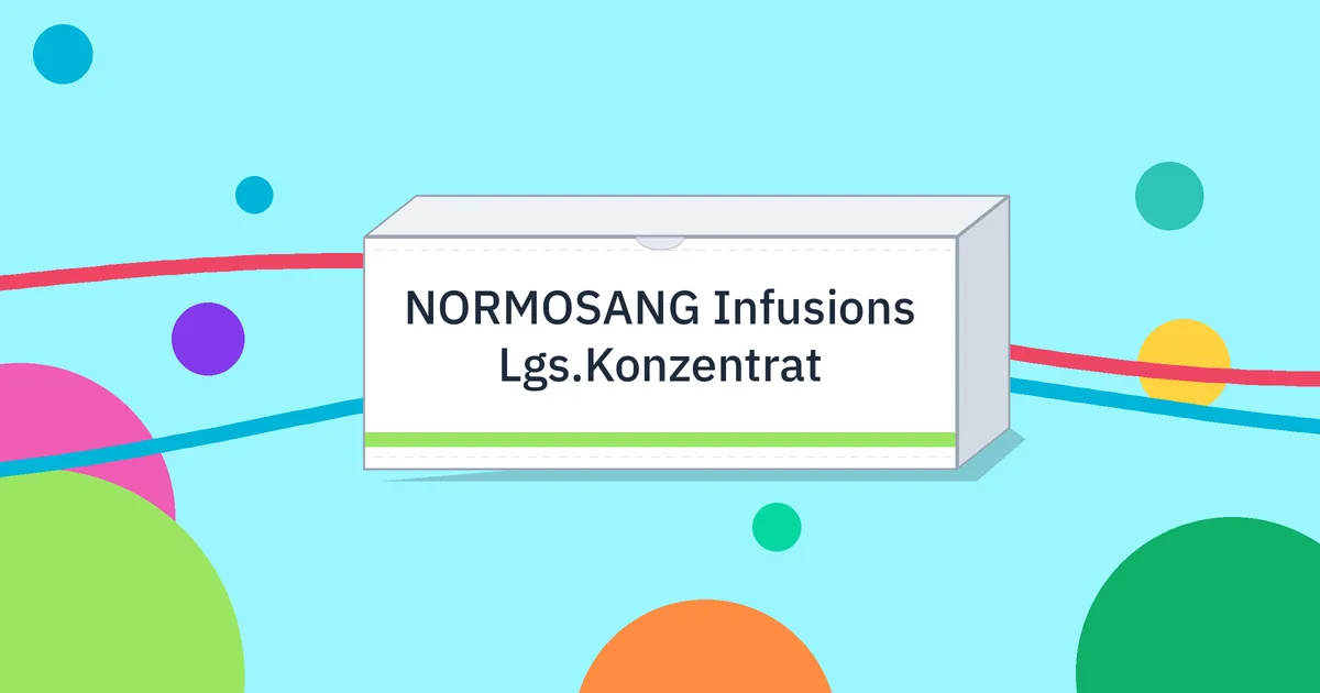 Symbolbild: Packung mit der Aufschrift NORMOSANG Infusions Lgs.Konzentrat (PZN 07578541) – Verfügbarkeit und Bezug in Apotheken in Frankfurt am Main
