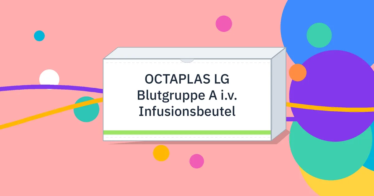 Symbolbild: Packung mit der Aufschrift OCTAPLAS LG Blutgruppe A i.v. Infusionsbeutel (PZN 09166481) – Verfügbarkeit und Bezug in Apotheken in Frankfurt am Main