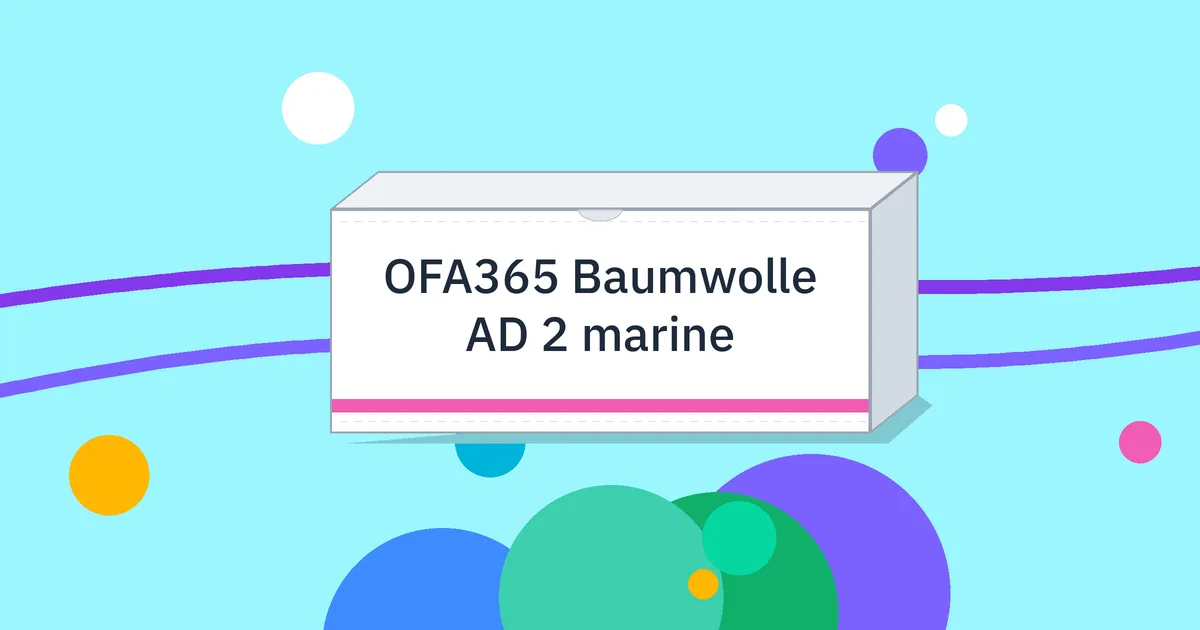 Symbolbild: Packung mit der Aufschrift OFA365 Baumwolle AD 2 marine (PZN 16723657) – Verfügbarkeit und Bezug in Apotheken in Frankfurt am Main