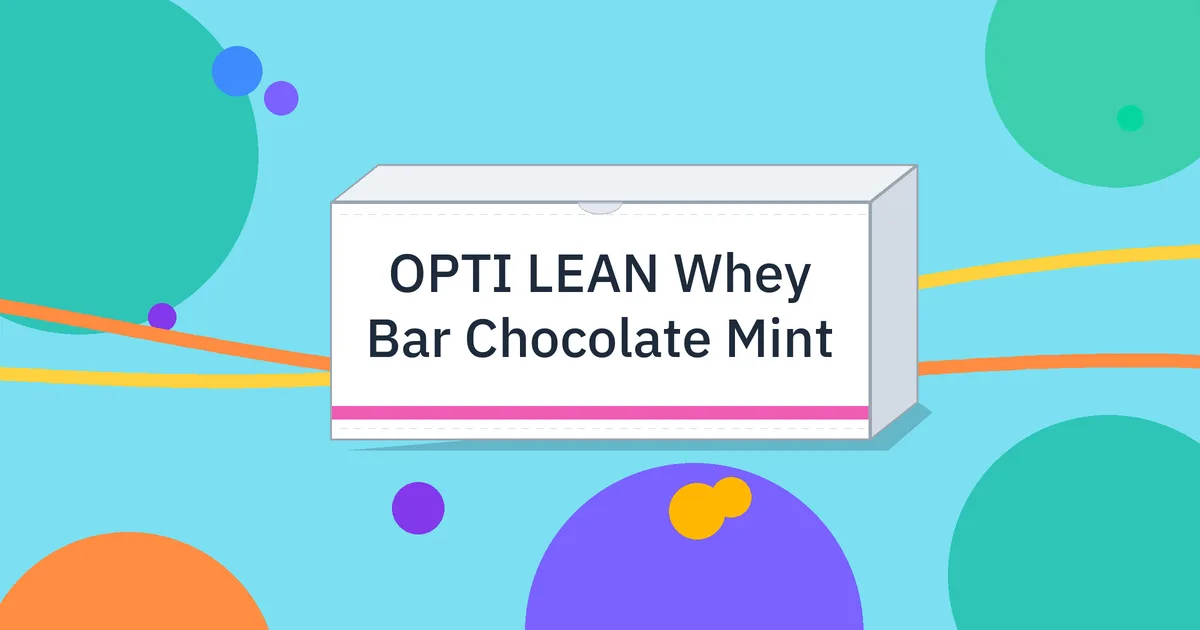 Symbolbild: Packung mit der Aufschrift OPTI LEAN Whey Bar Chocolate Mint (PZN 13585083) – Verfügbarkeit und Bezug in Apotheken in Frankfurt am Main