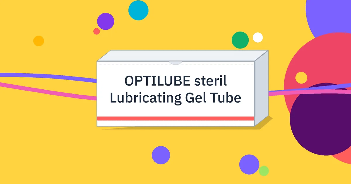 Symbolbild: Packung mit der Aufschrift OPTILUBE steril Lubricating Gel Tube (PZN 14189283) – Verfügbarkeit und Bezug in Apotheken in Frankfurt am Main