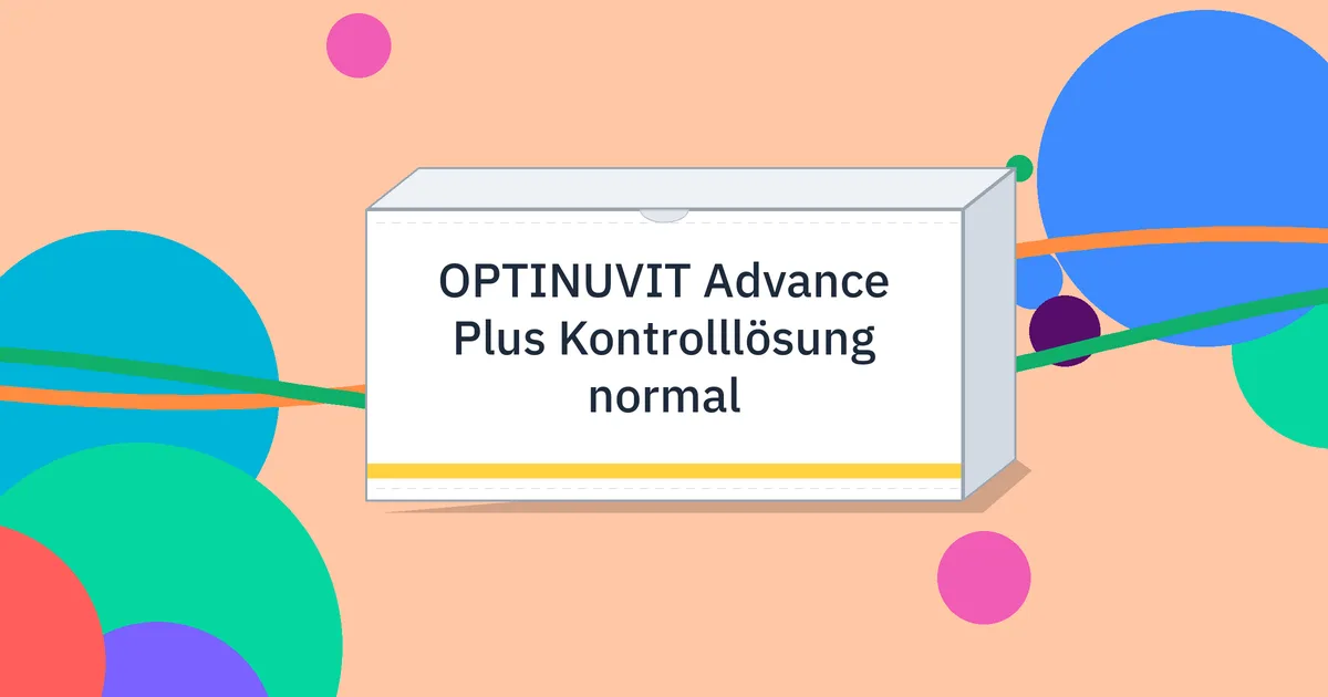 Symbolbild: Packung mit der Aufschrift OPTINUVIT Advance Plus Kontrolllösung normal (PZN 19892857) – Verfügbarkeit und Bezug in Apotheken in Frankfurt am Main