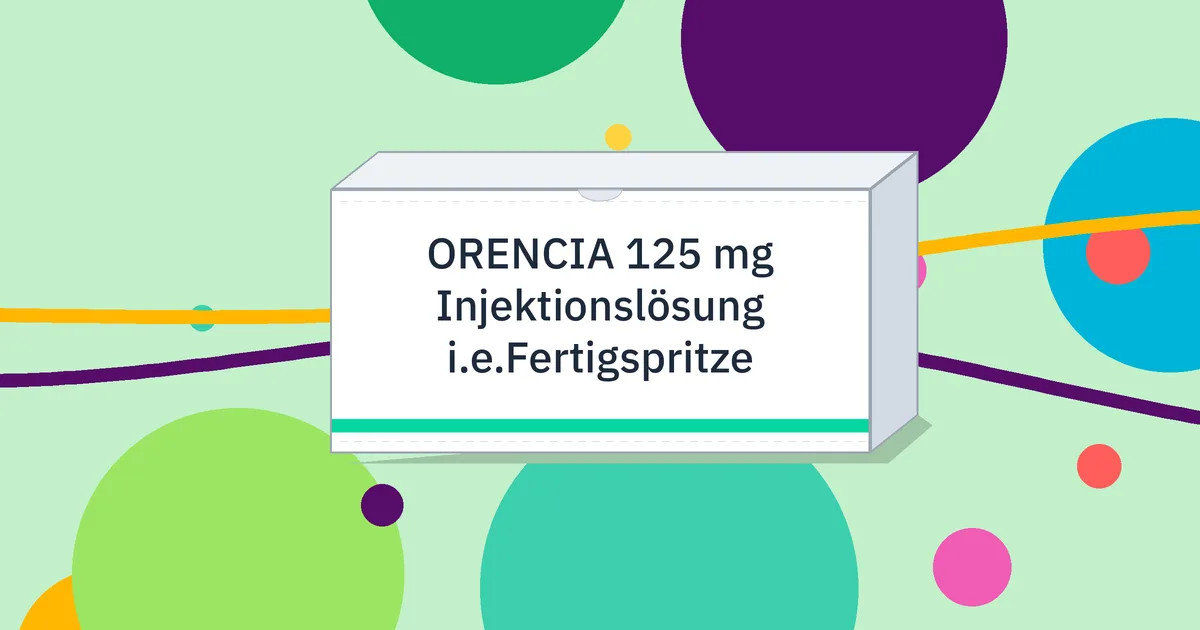 Symbolbild: Packung mit der Aufschrift ORENCIA 125 mg Injektionslösung i.e.Fertigspritze (PZN 10267796) – Verfügbarkeit und Bezug in Apotheken in Frankfurt am Main
