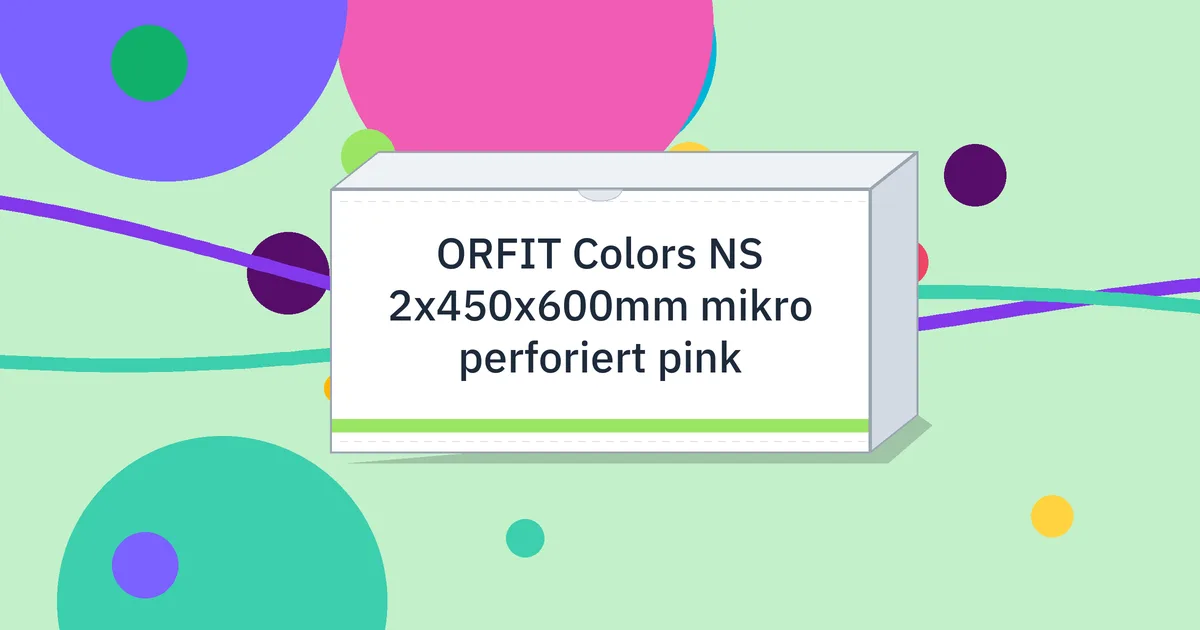 Symbolbild: Packung mit der Aufschrift ORFIT Colors NS 2x450x600mm mikro perforiert pink (PZN 19396839) – Verfügbarkeit und Bezug in Apotheken in Frankfurt am Main