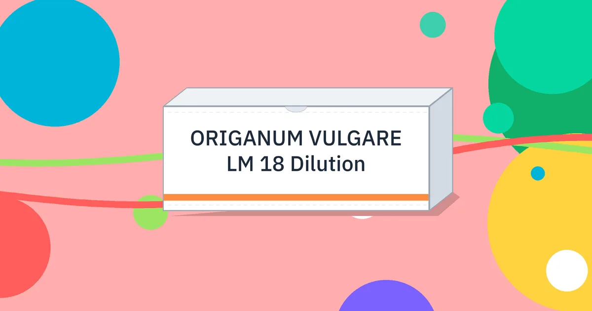 Symbolbild: Packung mit der Aufschrift ORIGANUM VULGARE LM 18 Dilution (PZN 12973110) – Verfügbarkeit und Bezug in Apotheken in Frankfurt am Main