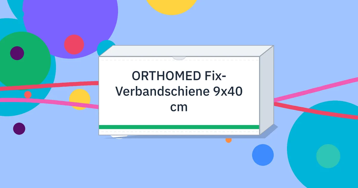 Symbolbild: Packung mit der Aufschrift ORTHOMED Fix-Verbandschiene 9x40 cm (PZN 11516994) – Verfügbarkeit und Bezug in Apotheken in Frankfurt am Main