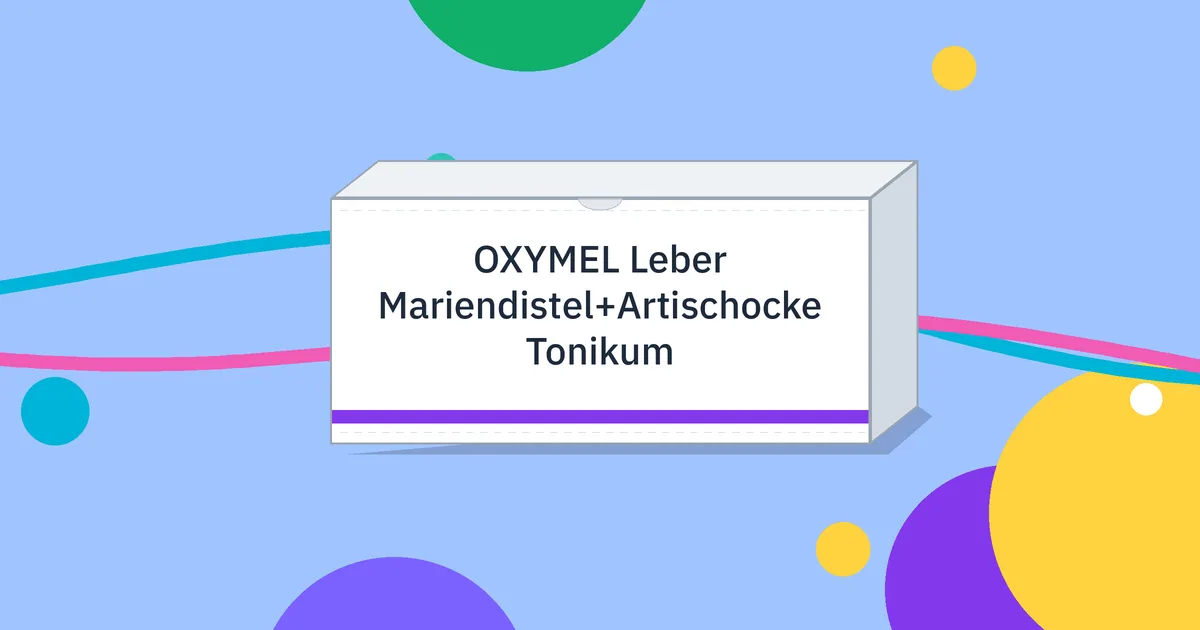 Symbolbild: Packung mit der Aufschrift OXYMEL Leber Mariendistel+Artischocke Tonikum (PZN 18393879) – Verfügbarkeit und Bezug in Apotheken in Frankfurt am Main