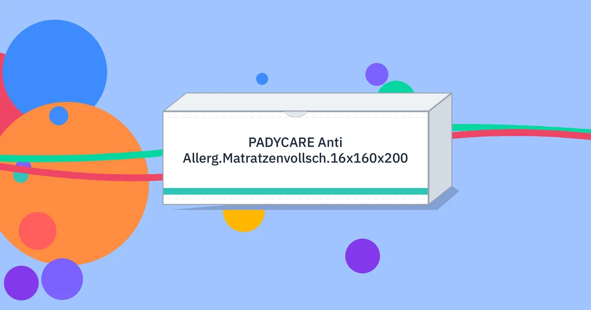 Symbolbild: Packung mit der Aufschrift PADYCARE Anti Allerg.Matratzenvollsch.16x160x200 (PZN 03511468) – Verfügbarkeit und Bezug in Apotheken in Frankfurt am Main
