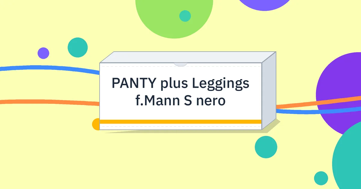 Symbolbild: Packung mit der Aufschrift PANTY plus Leggings f.Mann S nero (PZN 16194070) – Verfügbarkeit und Bezug in Apotheken in Frankfurt am Main