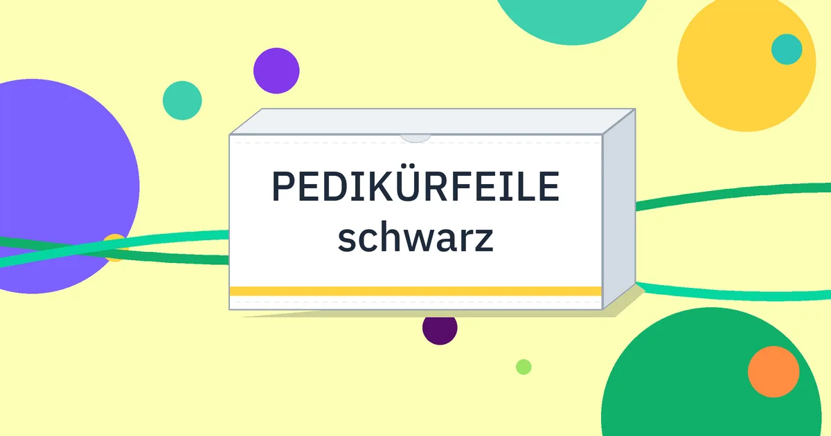 Symbolbild: Packung mit der Aufschrift PEDIKÜRFEILE schwarz (PZN 01523898) – Verfügbarkeit und Bezug in Apotheken in Frankfurt am Main