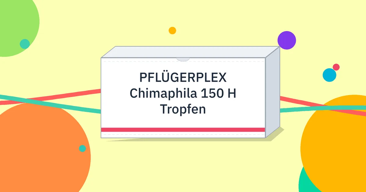 Symbolbild: Packung mit der Aufschrift PFLÜGERPLEX Chimaphila 150 H Tropfen (PZN 02749630) – Verfügbarkeit und Bezug in Apotheken in Frankfurt am Main