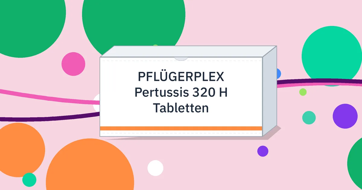 Symbolbild: Packung mit der Aufschrift PFLÜGERPLEX Pertussis 320 H Tabletten (PZN 02749877) – Verfügbarkeit und Bezug in Apotheken in Frankfurt am Main