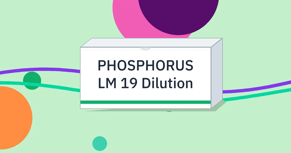 Symbolbild: Packung mit der Aufschrift PHOSPHORUS LM 19 Dilution (PZN 13034093) – Verfügbarkeit und Bezug in Apotheken in Frankfurt am Main