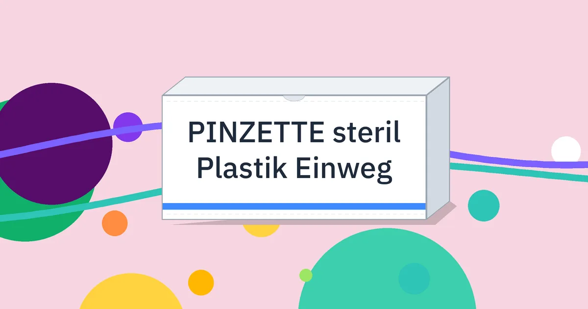 Symbolbild: Packung mit der Aufschrift PINZETTE steril Plastik Einweg (PZN 16915977) – Verfügbarkeit und Bezug in Apotheken in Frankfurt am Main