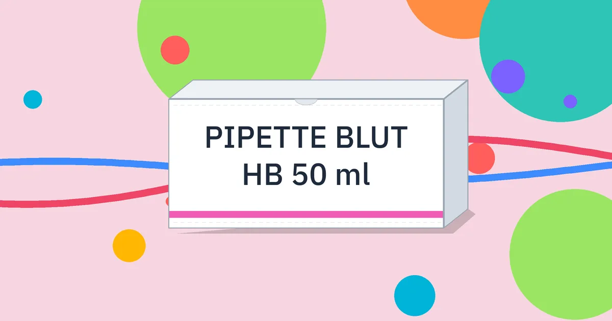 Symbolbild: Packung mit der Aufschrift PIPETTE BLUT HB 50 ml (PZN 01968206) – Verfügbarkeit und Bezug in Apotheken in Frankfurt am Main