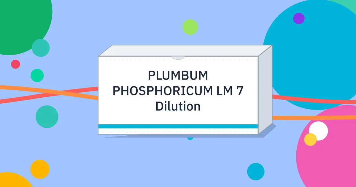 Symbolbild: Packung mit der Aufschrift PLUMBUM PHOSPHORICUM LM 7 Dilution (PZN 13042419) – Verfügbarkeit und Bezug in Apotheken in Frankfurt am Main