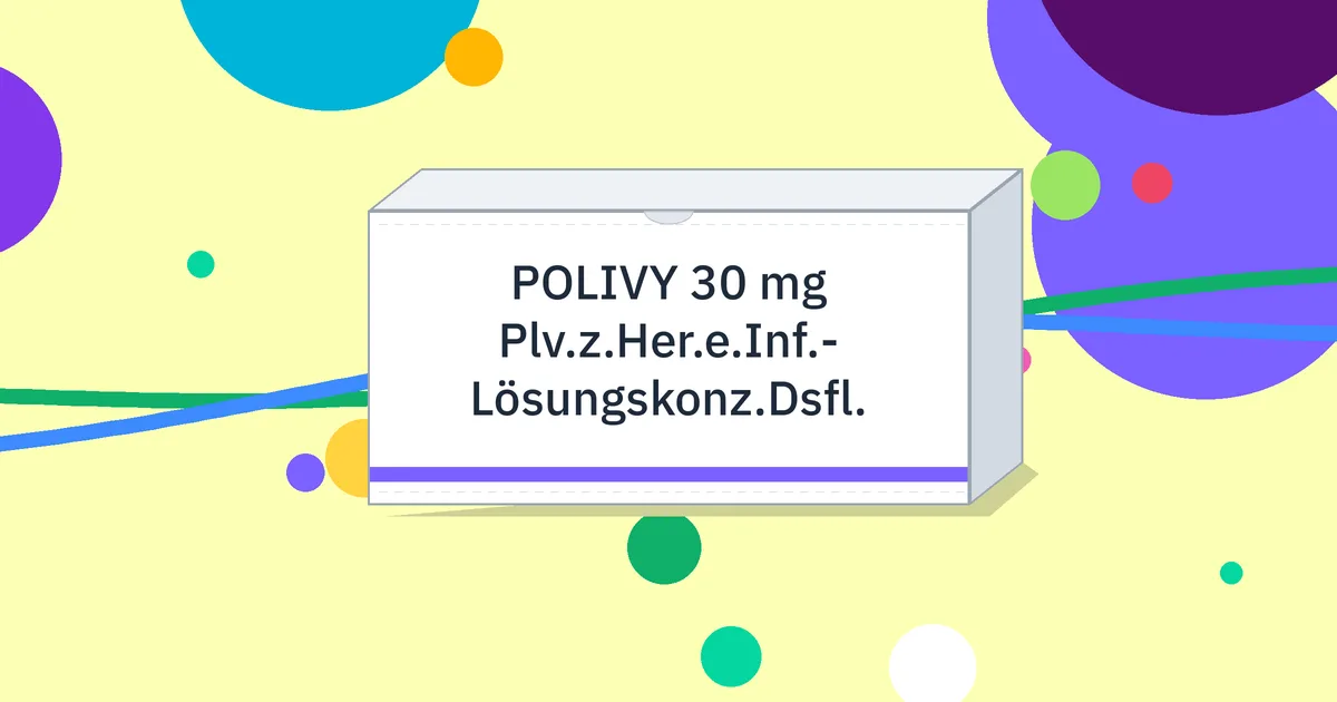 Symbolbild: Packung mit der Aufschrift POLIVY 30 mg Plv.z.Her.e.Inf.-Lösungskonz.Dsfl. (PZN 15814352) – Verfügbarkeit und Bezug in Apotheken in Frankfurt am Main