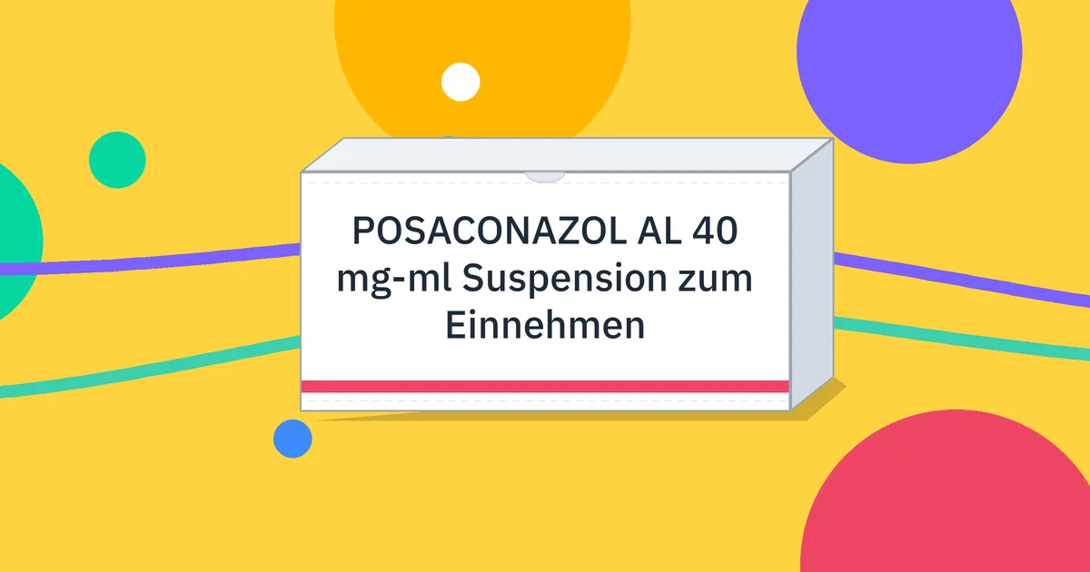 Symbolbild: Packung mit der Aufschrift POSACONAZOL AL 40 mg-ml Suspension zum Einnehmen (PZN 15385939) – Verfügbarkeit und Bezug in Apotheken in Frankfurt am Main