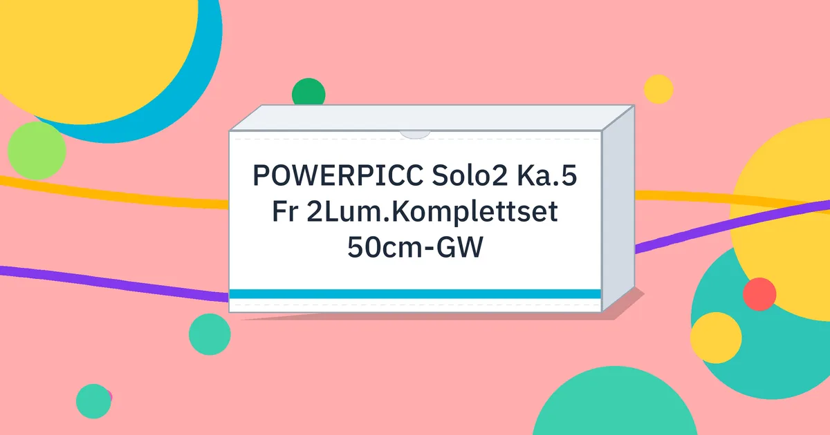 Symbolbild: Packung mit der Aufschrift POWERPICC Solo2 Ka.5 Fr 2Lum.Komplettset 50cm-GW (PZN 12398516) – Verfügbarkeit und Bezug in Apotheken in Frankfurt am Main