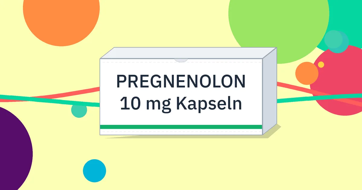 Symbolbild: Packung mit der Aufschrift PREGNENOLON 10 mg Kapseln (PZN 19748758) – Verfügbarkeit und Bezug in Apotheken in Frankfurt am Main