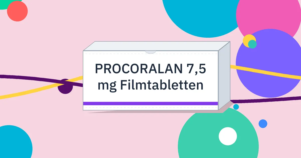 Symbolbild: Packung mit der Aufschrift PROCORALAN 7,5 mg Filmtabletten (PZN 10554538) – Verfügbarkeit und Bezug in Apotheken in Frankfurt am Main