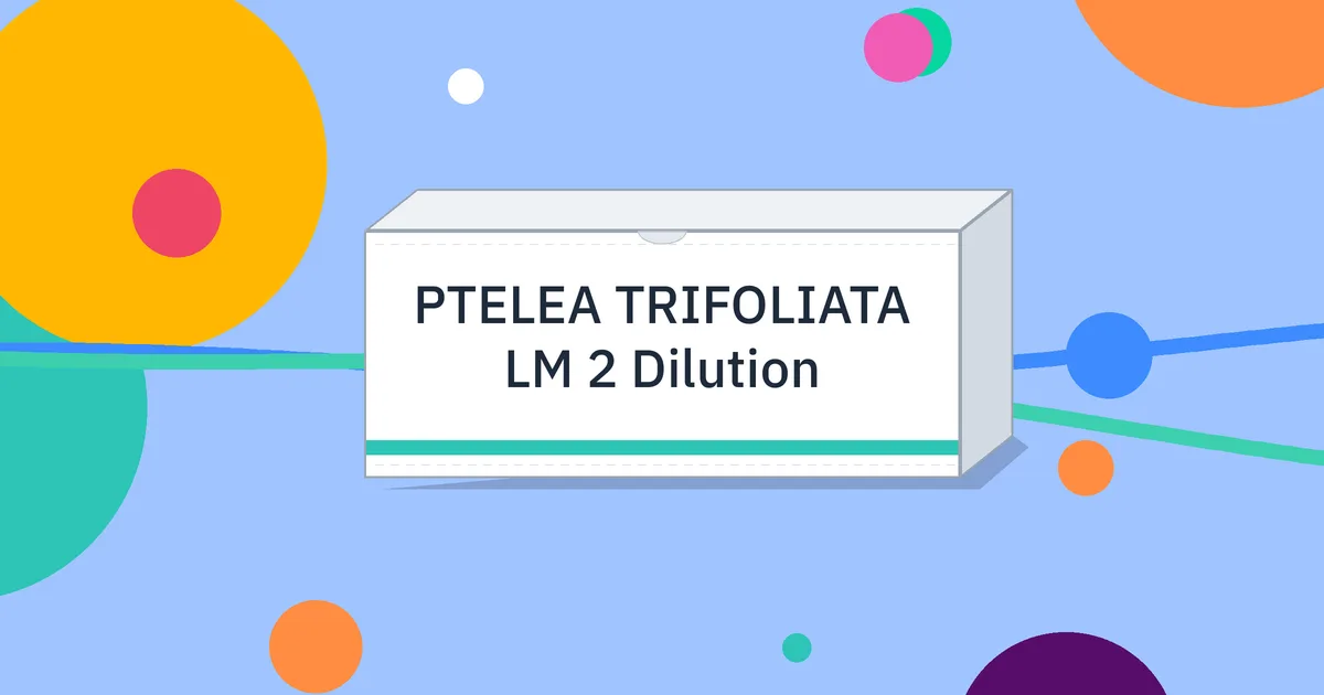 Symbolbild: Packung mit der Aufschrift PTELEA TRIFOLIATA LM 2 Dilution (PZN 13670222) – Verfügbarkeit und Bezug in Apotheken in Frankfurt am Main