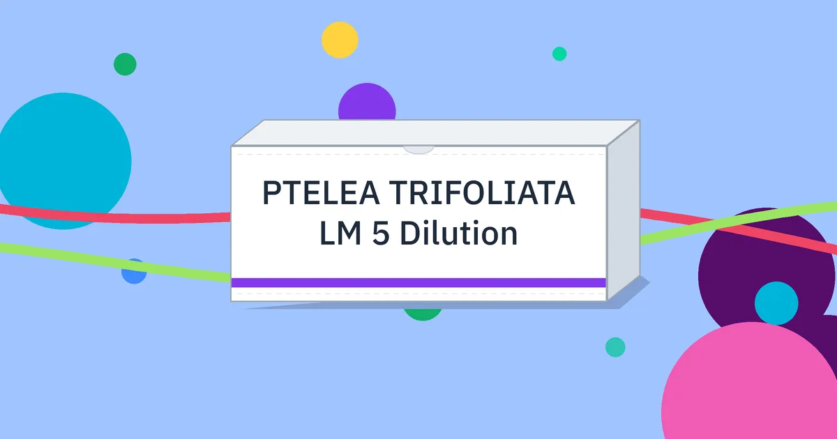 Symbolbild: Packung mit der Aufschrift PTELEA TRIFOLIATA LM 5 Dilution (PZN 13670268) – Verfügbarkeit und Bezug in Apotheken in Frankfurt am Main