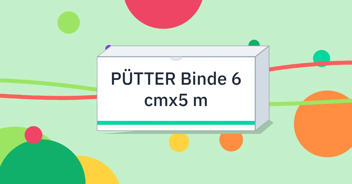 Symbolbild: Packung mit der Aufschrift PÜTTER Binde 6 cmx5 m (PZN 19703359) – Verfügbarkeit und Bezug in Apotheken in Frankfurt am Main