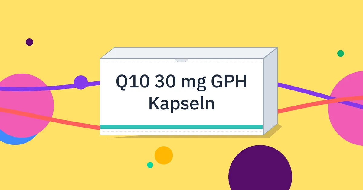 Symbolbild: Packung mit der Aufschrift Q10 30 mg GPH Kapseln (PZN 09722002) – Verfügbarkeit und Bezug in Apotheken in Frankfurt am Main