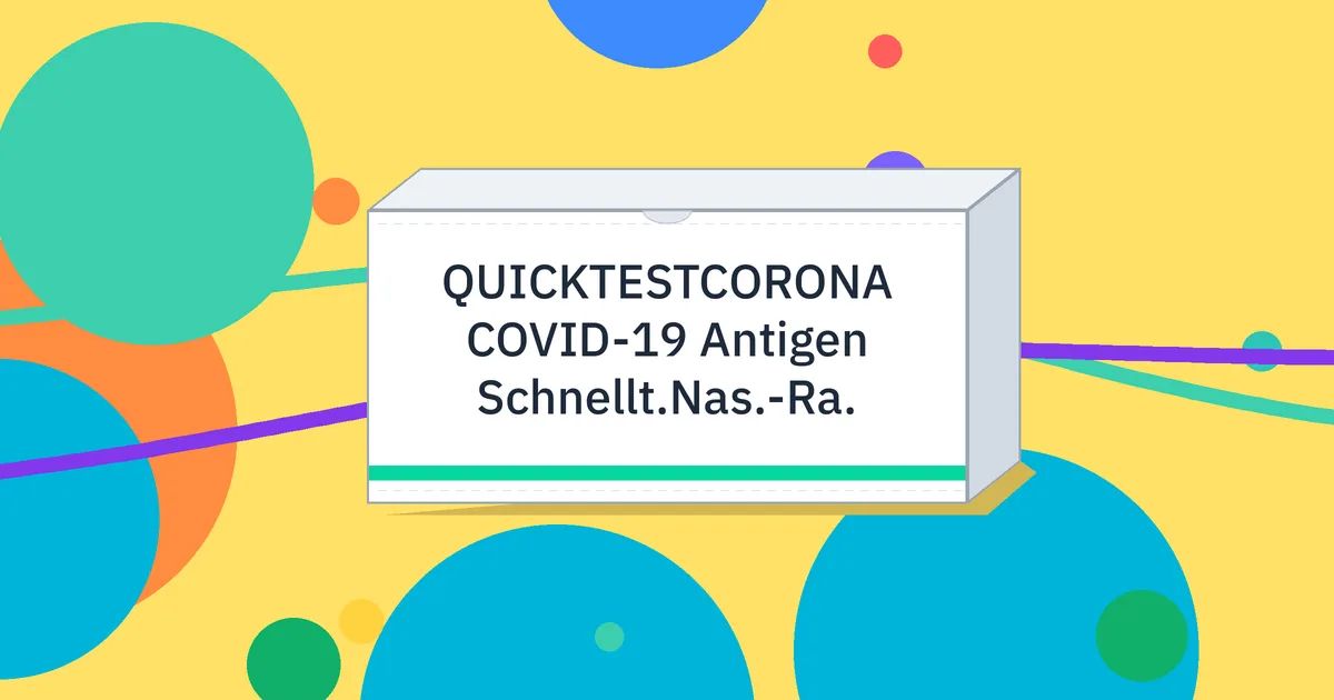 Symbolbild: Packung mit der Aufschrift QUICKTESTCORONA COVID-19 Antigen Schnellt.Nas.-Ra. (PZN 16894057) – Verfügbarkeit und Bezug in Apotheken in Frankfurt am Main