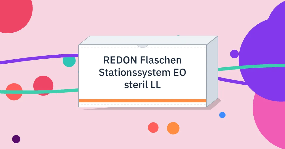 Symbolbild: Packung mit der Aufschrift REDON Flaschen Stationssystem EO steril LL (PZN 07695040) – Verfügbarkeit und Bezug in Apotheken in Frankfurt am Main