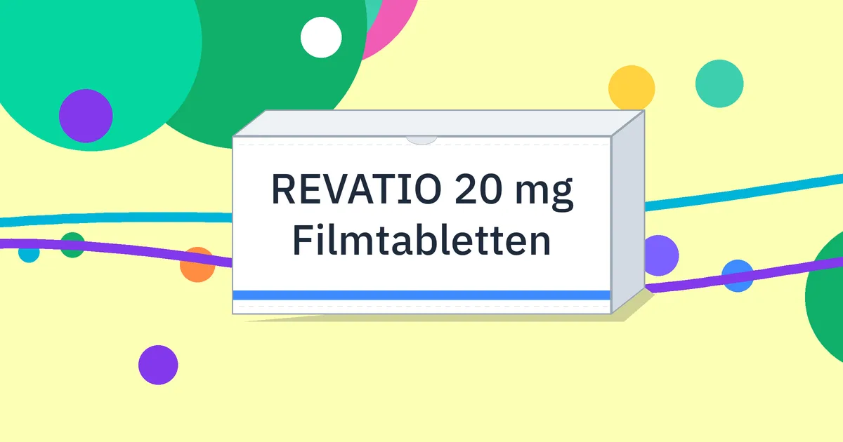Symbolbild: Packung mit der Aufschrift REVATIO 20 mg Filmtabletten (PZN 05489810) – Verfügbarkeit und Bezug in Apotheken in Frankfurt am Main