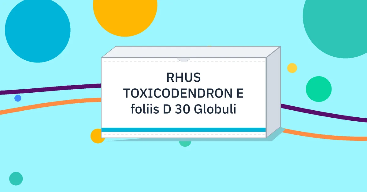 Symbolbild: Packung mit der Aufschrift RHUS TOXICODENDRON E foliis D 30 Globuli (PZN 08787399) – Verfügbarkeit und Bezug in Apotheken in Frankfurt am Main