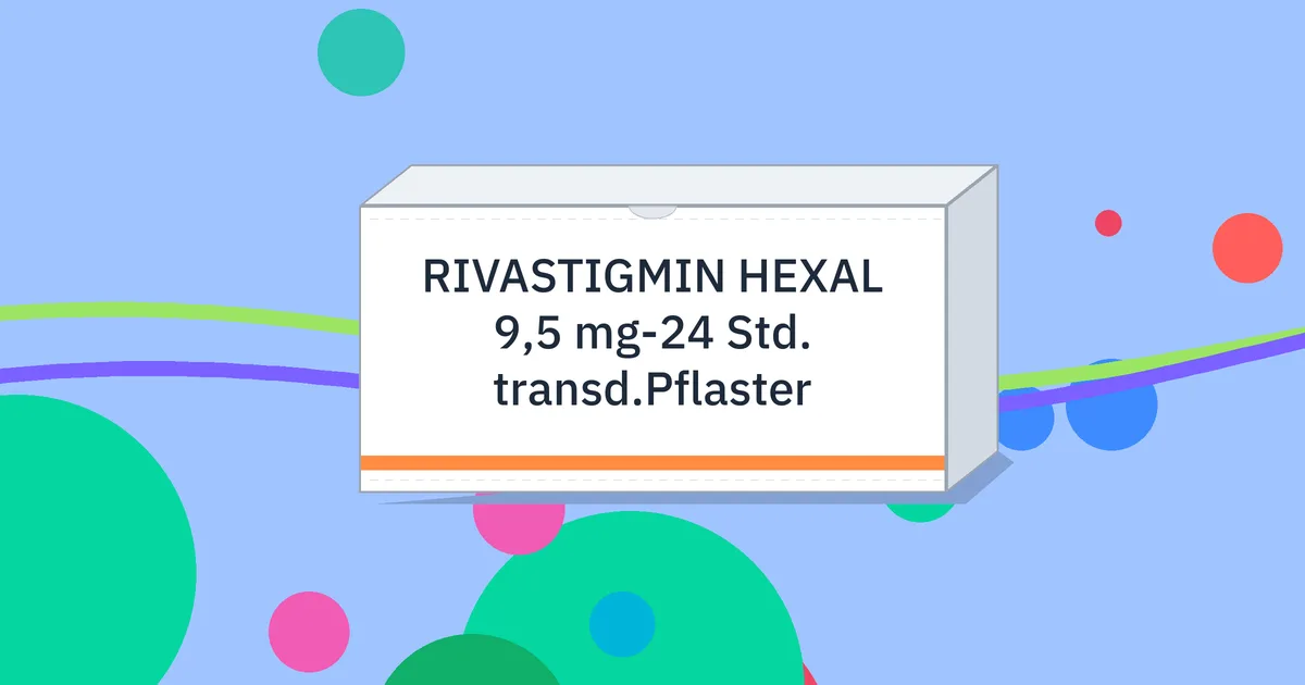 Symbolbild: Packung mit der Aufschrift RIVASTIGMIN HEXAL 9,5 mg-24 Std. transd.Pflaster (PZN 04709907) – Verfügbarkeit und Bezug in Apotheken in Frankfurt am Main